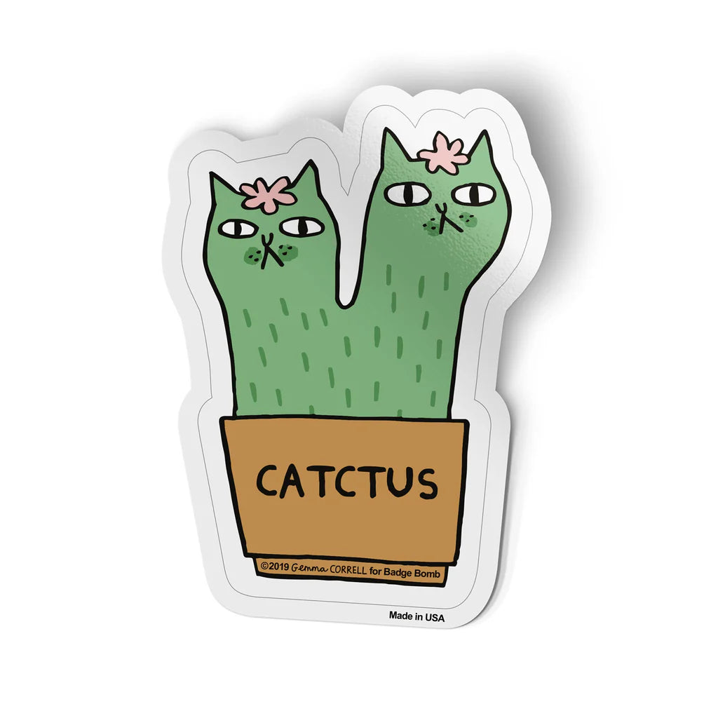 GEMMA CORRELL Catctus Sticker – The Scenery Shop