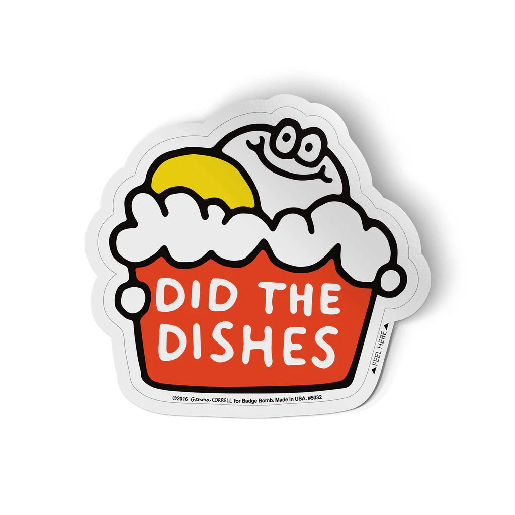 GEMMA CORRELL Did The Dishes Sticker – The Scenery Shop